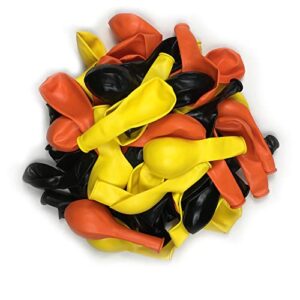 Latex balloons 100 Pack 12 inch yellow,Black,orange