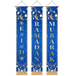 eid mubarak porch sign banner ramadan mubarak hanging decoration, eid mubarak banner front door hanging sign indoor/outdoor decorations