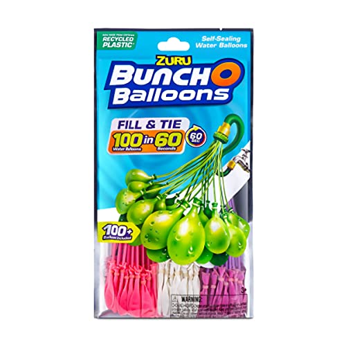 Rapid Filling Self Sealing Water Balloons with Recylced Plastic by Zulu (3 bunch - 100 balloons)