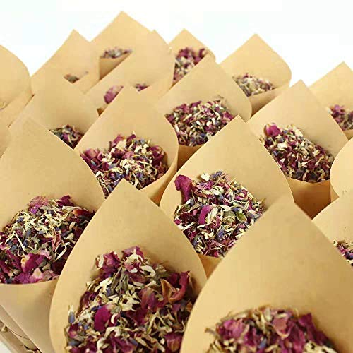 Confetti Dried Flowers and Petals - 100% Natural Wedding Confetti Dried Flower Petals Pop Wedding and Party Decoration Biodegradable Rose Petal Confetti (36)