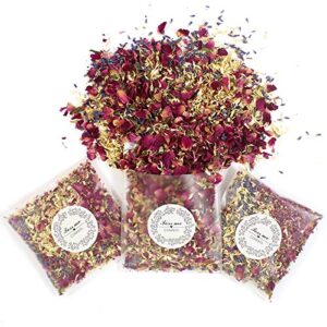 Confetti Dried Flowers and Petals - 100% Natural Wedding Confetti Dried Flower Petals Pop Wedding and Party Decoration Biodegradable Rose Petal Confetti (36)