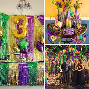 PartyWoo Mardi Gras Decorations set and Crepe Paper Streamers Gold 4 Rolls