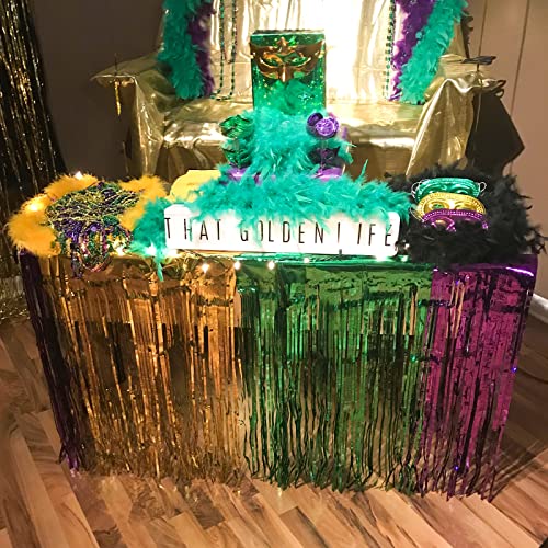 PartyWoo Mardi Gras Decorations set and Crepe Paper Streamers Gold 4 Rolls