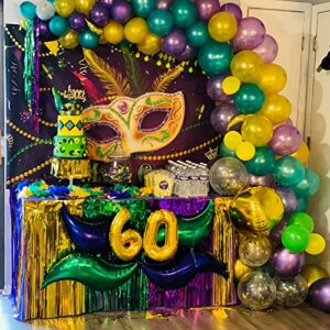 PartyWoo Mardi Gras Decorations set and Crepe Paper Streamers Gold 4 Rolls