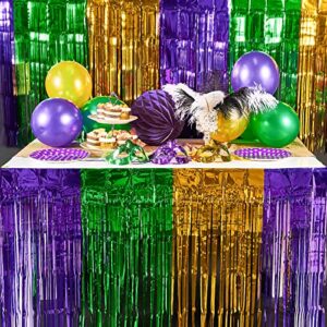 PartyWoo Mardi Gras Decorations set and Crepe Paper Streamers Gold 4 Rolls