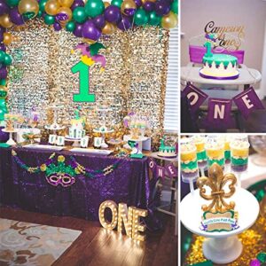 PartyWoo Purple Green Gold Balloons 50 pcs and Crepe Paper Streamers Green 4 Rolls