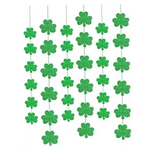 easter streamers,clover banner decor easter party supply wall hanging decoration shamrock clover garland banner 1set