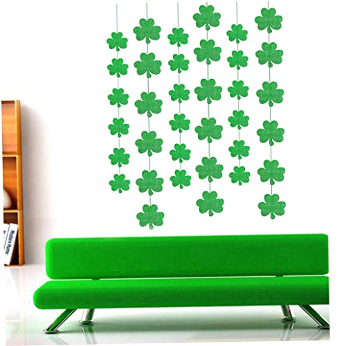 Easter Streamers,Clover Banner Decor Easter Party Supply Wall Hanging Decoration Shamrock Clover Garland Banner 1Set