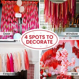 PartyWoo Red Balloons 50 pcs and Crepe Paper Streamers 6 Rolls