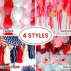 PartyWoo Red Balloons 50 pcs and Crepe Paper Streamers 6 Rolls