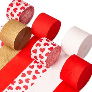 PartyWoo Red Balloons 50 pcs and Crepe Paper Streamers 6 Rolls