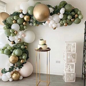 anyshin balloon garland arch kit-152pcs white, retro green, gold, skin latex balloons for baby shower birthday wedding graduation bachelorette anniversary party background decorations