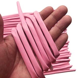 Carykon 100 PCS Thickening Latex Long Twisting Magic Balloons Solid Color Twisting Balloon for Animals (Pink)