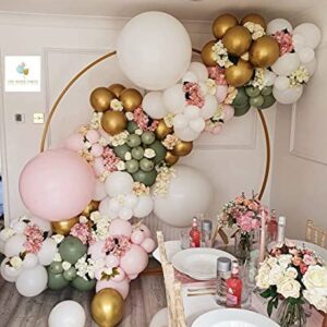 126PCS Sage Olive Green Pink Gold Safari Jungle Balloons Balloon Garland Arch Kit, Safari Jungle Theme Birthday Baby Bridal Shower Party Decorations Supplies for Boy