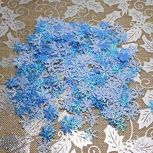 Snowflakes Confetti for Winter Wonderland Frozen Party,Blue Color with Iridescent Finish, 600 Pcs