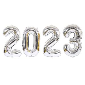 16inch 2023 number foil balloons for new years eve party supplies festival party anniversary party graduation decorations home office décor- silver