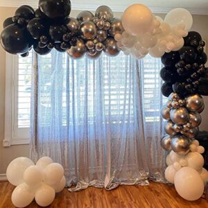 KOMOREBI Matte Black Balloons 10 Inch 100pcs Pearl Black Balloons Black Latex Balloons for Birthday Engagement Wedding Party Decorations