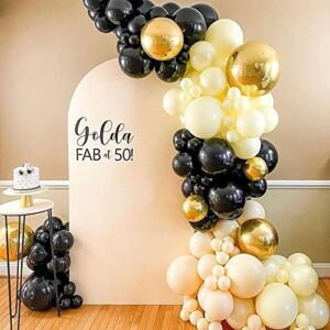 KOMOREBI Matte Black Balloons 10 Inch 100pcs Pearl Black Balloons Black Latex Balloons for Birthday Engagement Wedding Party Decorations