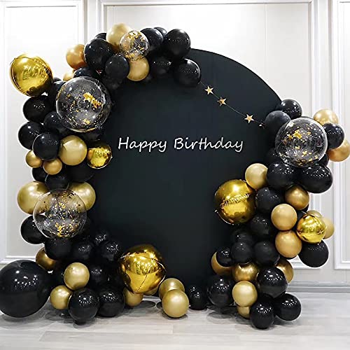 KOMOREBI Matte Black Balloons 10 Inch 100pcs Pearl Black Balloons Black Latex Balloons for Birthday Engagement Wedding Party Decorations