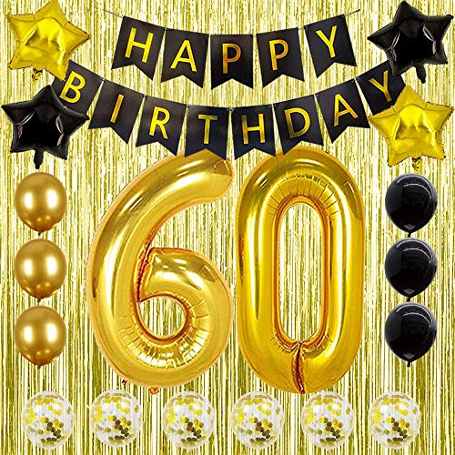 60th Birthday Decorations for Men Women - Happy Birthday Decorations 60 Birthday Balloons Birthday Party Decoration