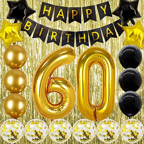 60th Birthday Decorations for Men Women - Happy Birthday Decorations 60 Birthday Balloons Birthday Party Decoration