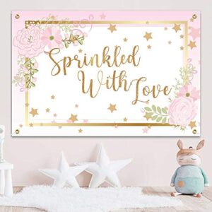 PAKBOOM Sprinkled with Love Backdrop Banner - Baby Shower Party Decorations for Boy Girl - 6x4ft