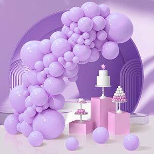 pastel purple balloons – 80pcs 18/12/5 inch maca purple latex balloons different sizes light purple helium balloon garland for graduation birthday valentines day anniversary theme party decorations