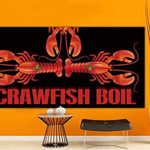 Large Crawfish Boil Sign Banner | Crawfish Boil Party Supplies Decorations | Crawfish Boil Party Photography Backdrop Background | Indoor Outdoor Use - 6.6 x 3.3 FT