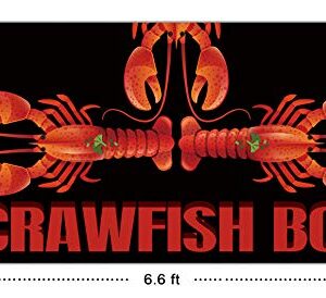 Large Crawfish Boil Sign Banner | Crawfish Boil Party Supplies Decorations | Crawfish Boil Party Photography Backdrop Background | Indoor Outdoor Use - 6.6 x 3.3 FT