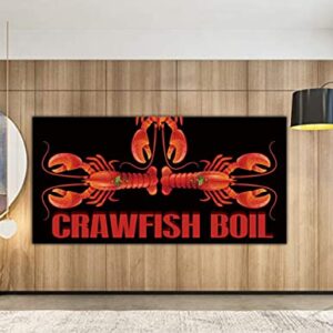 Large Crawfish Boil Sign Banner | Crawfish Boil Party Supplies Decorations | Crawfish Boil Party Photography Backdrop Background | Indoor Outdoor Use - 6.6 x 3.3 FT