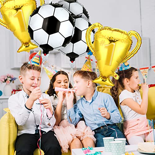 Soccer Party Decorations, 11 PCS Soccer Balloons Foil Trophy Balloon for Soccer Themed Birthday Party Supplies Decorations