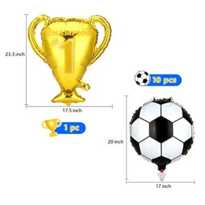 Soccer Party Decorations, 11 PCS Soccer Balloons Foil Trophy Balloon for Soccer Themed Birthday Party Supplies Decorations