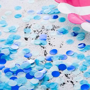 Tissue Paper Confetti Circle Dots for Table Wedding Birthday Party Decoration, 1cm in Diameter (navy blue,turquoise blue,light blue,60 grams)