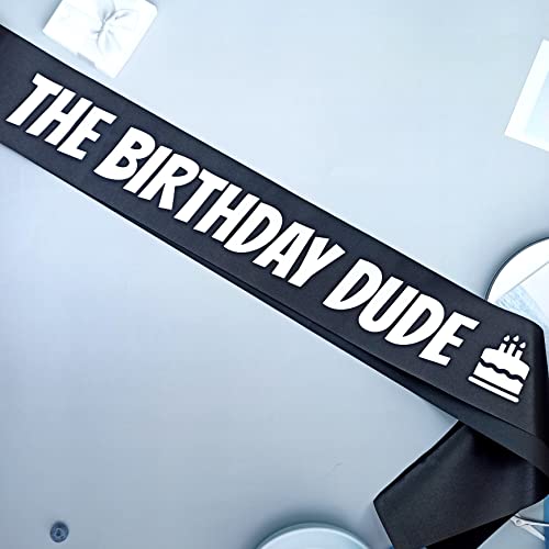 Birthday Dude Sash for Birthday Boy, Birthday Sash for Men, Birthday Party Decorations and Supplies for Boys, Birthday Gifts for Husband, Boyfriend, Son, Brother