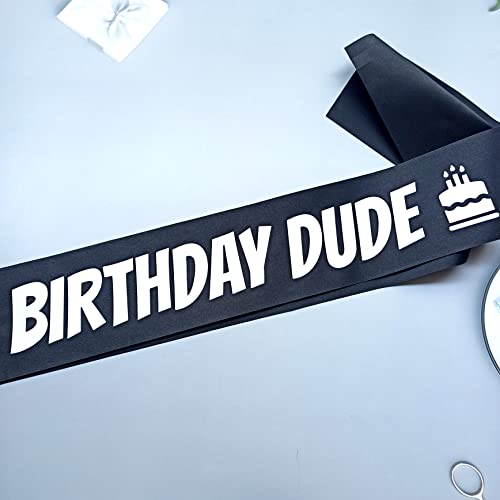 Birthday Dude Sash for Birthday Boy, Birthday Sash for Men, Birthday Party Decorations and Supplies for Boys, Birthday Gifts for Husband, Boyfriend, Son, Brother