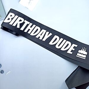 Birthday Dude Sash for Birthday Boy, Birthday Sash for Men, Birthday Party Decorations and Supplies for Boys, Birthday Gifts for Husband, Boyfriend, Son, Brother