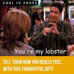 You’re My Lobster Plush Decoration – Cool TV Props Friends Lobster Plush Decoration – Ross Geller Rachel Green Lobster Decoration in Cute White T-Shirt – 8” (20cm) Head to Tail, 6” (15cm) Claw to Claw