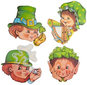 beistle leprechaun st. patrick’s day cutouts-4 pcs, multicolored