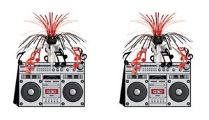 beistle , 2 piece boom box centerpieces, 14”