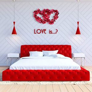 6 Rolls Valentine's Day Heart Garlands Heart Shape Wire Garland Red Tinsel Heart Banners for Valentine's Day Party Wedding Supply Home Decorations, The Total Length is 118 Feet