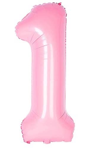 40 Inch Large Number Balloons Pink Mylar Foil Big Number 1 Giant Balloon Birthday Party Decoration