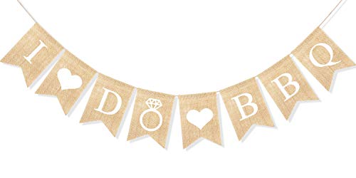 Uniwish I Do BBQ Banner Garland Wedding Engagement Bridal Shower Decorations Rustic Bride to be Sign Bachelorette Party Photo Prop