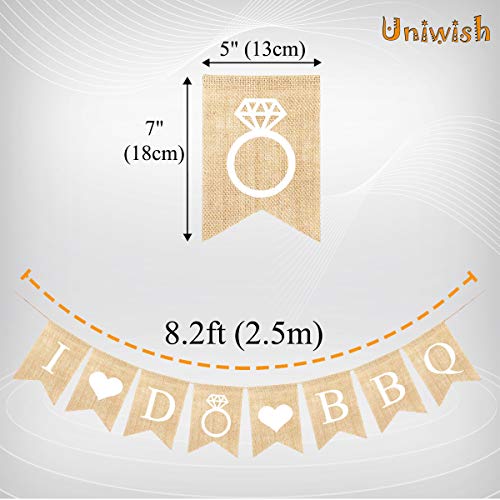 Uniwish I Do BBQ Banner Garland Wedding Engagement Bridal Shower Decorations Rustic Bride to be Sign Bachelorette Party Photo Prop