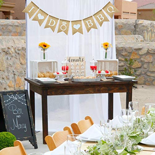 Uniwish I Do BBQ Banner Garland Wedding Engagement Bridal Shower Decorations Rustic Bride to be Sign Bachelorette Party Photo Prop