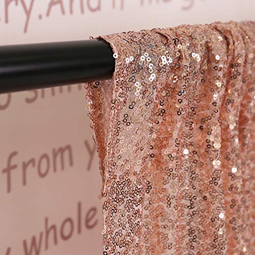 TRLYC Rose Gold Sequin Backdrop Curtains 2 Panels 2x8ft Glitter Rose Gold Curtains Decoration for Wedding Dirthday Party Christmas