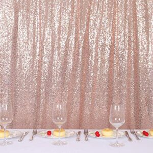 TRLYC Rose Gold Sequin Backdrop Curtains 2 Panels 2x8ft Glitter Rose Gold Curtains Decoration for Wedding Dirthday Party Christmas