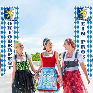 Oktoberfest Decorations Bavarian Check Flag Oktoberfest Banner Sign Oktoberfest Porch Welcome Banner Sign for German Theme Party Oktoberfest Parade Decoration Beer Festival Party Accessories