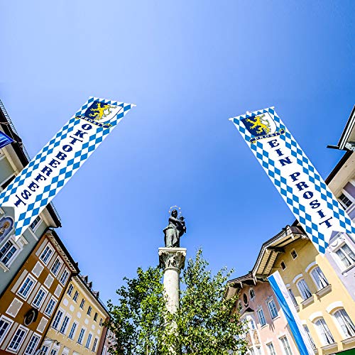 Oktoberfest Decorations Bavarian Check Flag Oktoberfest Banner Sign Oktoberfest Porch Welcome Banner Sign for German Theme Party Oktoberfest Parade Decoration Beer Festival Party Accessories