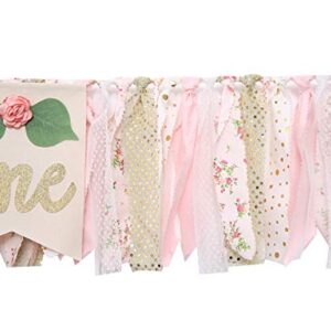 High Chair Banner for 1st Birthday - First Birthday Decorations for Photo Booth Props, Birthday Souvenir and Gifts for Kids,One Birthday Decorations for Baby (Baby Girl)