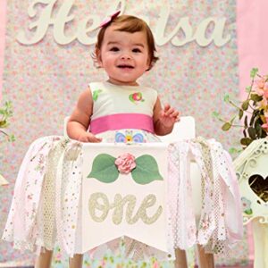 High Chair Banner for 1st Birthday - First Birthday Decorations for Photo Booth Props, Birthday Souvenir and Gifts for Kids,One Birthday Decorations for Baby (Baby Girl)